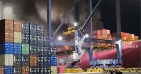 Video: Container Ship Fire in Port of Los Angeles – 6 Missing